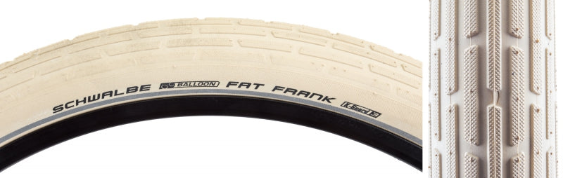 Schwalbe Fat Frank Tire - 26 x 2.35 Clincher Wire Creme/Reflective Act ...