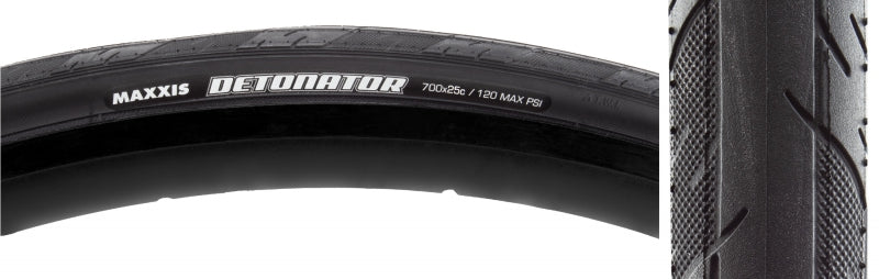 Maxxis Detonator Tire - 700 x 25 Clincher Wire Black – Seattle Electric ...