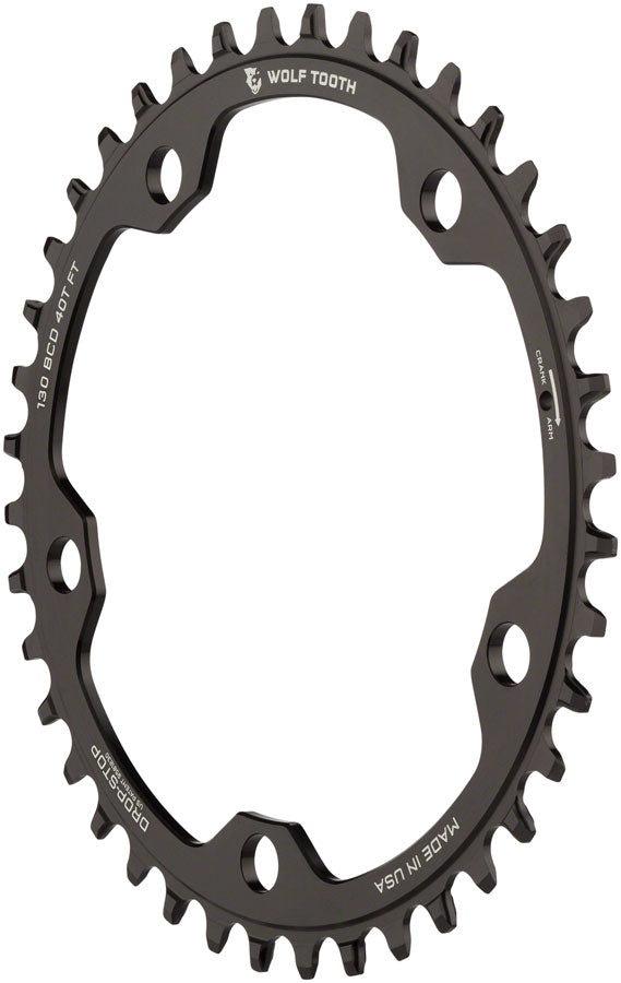 Wolf Tooth 130 BCD Road Cyclocross Chainring - 40t 130 BCD 5-Bolt Drop ...